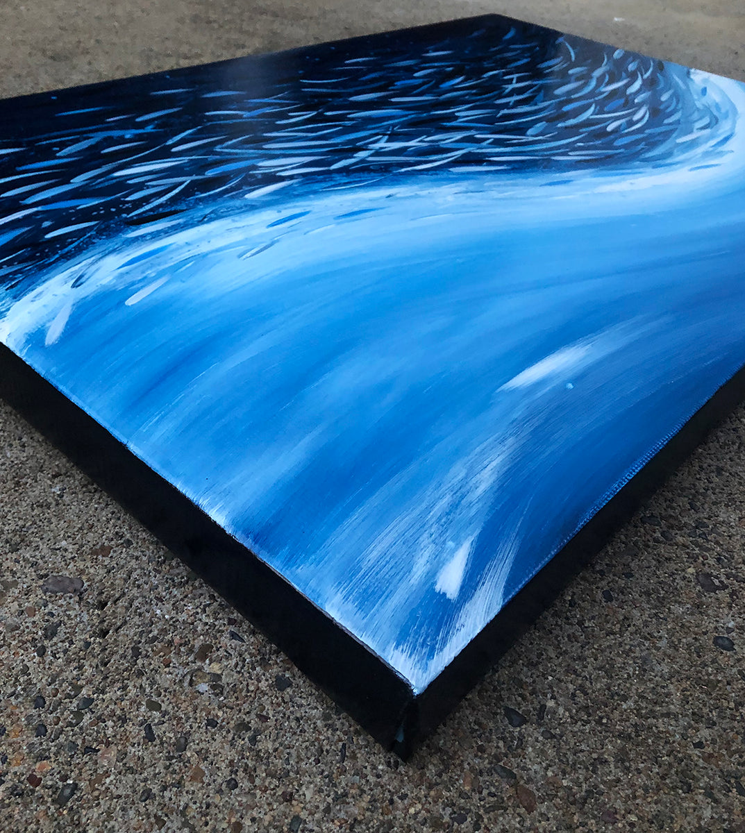 Fish Wave In Dark Blue – David Clare Art